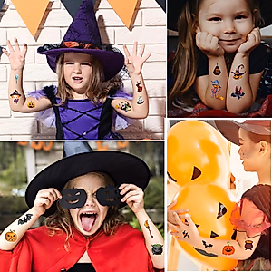 120PCS Halloween children's tattoo stickers for party decorations, cartoon Halloween tattoo stickers, cute children's tattoo stickers, pumpkin, spider, bat funny stickers………