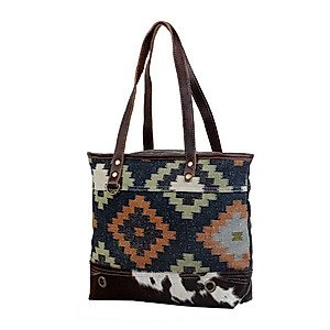 Myra Bag Go Trendy Tote Bag Upcycled Cotton & Leather S-2807