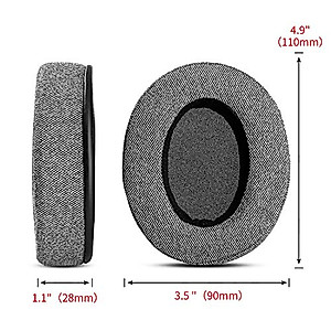 Replacement Earpad Cushions Compatible with Creative Sound BlasterX H6 7.1 USB Gaming Headset Earmuffs Covers Size 105mm X 85mm (Gray)