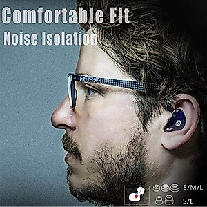 BASN High-Definition in Ear Monitor Headphones for Musicians with Detachable MMCX Earbuds; Dual Dynamic Drivers and Noise-Isolating (Blue)