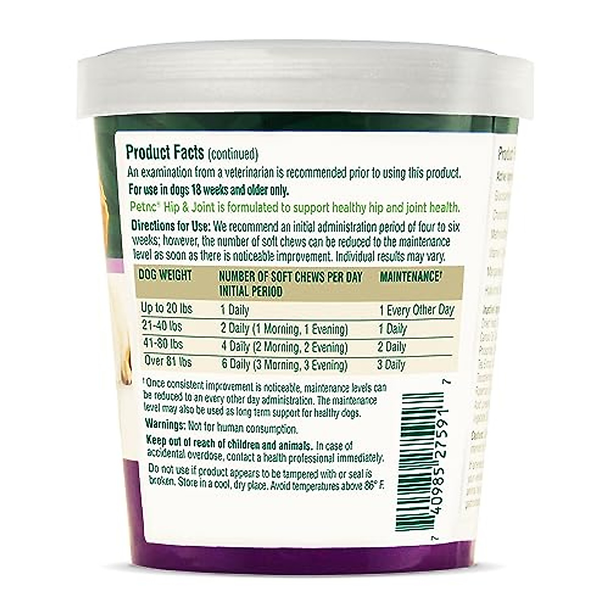 PetNC Natural Care Hip and Joint Soft Chews for Dogs, 90 Count,Liver,0.03 pounds