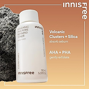 innisfree Volcanic PHA Pore Refining Toner with Salicylic Acid and AHA + PHA, Oil-Control Korean Toner