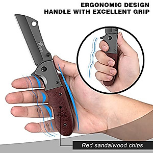 Kpieit Pocket Knife for Men, Folding Knife 3.4" Carbon Steel Stainless Blade, EDC Knife with LinerLock, clip, Tactical Knife for Camping Hunting Survival Indoor and Outdoor Mens Gift