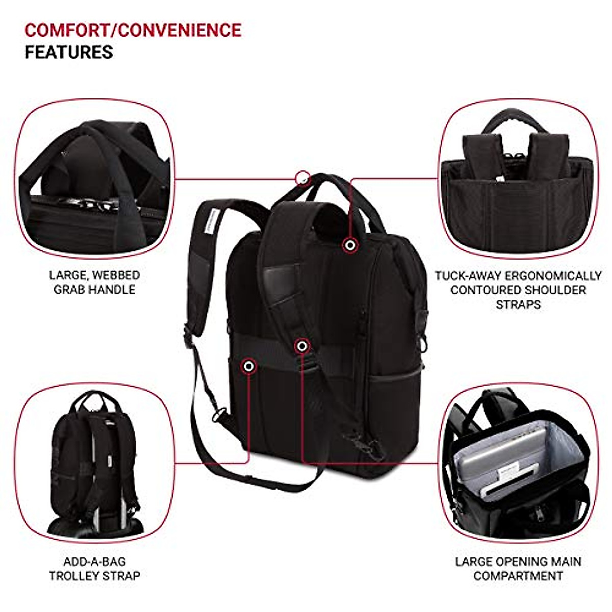 SwissGear 3577 Laptop Backpack, Black, 16-Inch