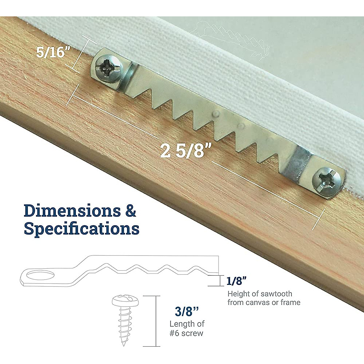 10 Pack - Large Sawtooth Hangers with Screws - Canvas Hanger - Sawtooth Hanger
