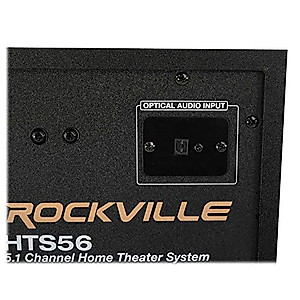 Rockville HTS56 1000w 5.1 Channel Home Theater System/Bluetooth/USB+8" Subwoofer, Black