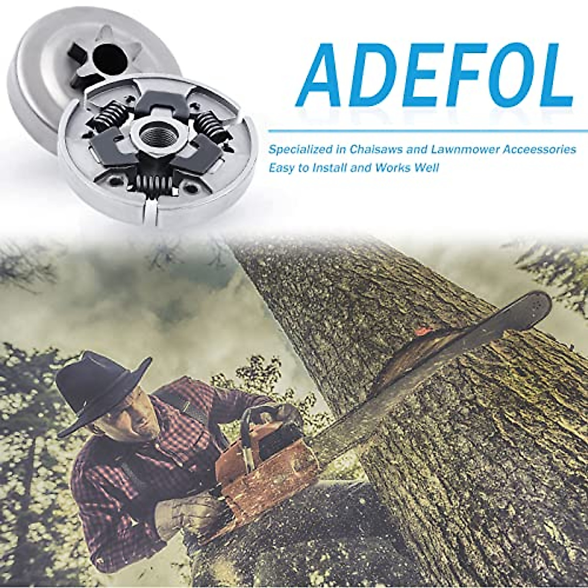 Chainsaw 7pcs Kit Sprocket Clutch Drum 3/8" for Stihl 017 018 021 023 MS170 MS180 MS210 MS230 MS250 Replacement Parts with Needle Bearing Washer E-Clip Worm Gear for 1123 640 2003, 1123 640 2073