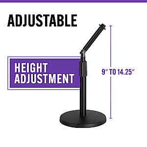 On-Stage DS8200 Adjustable Desktop Microphone Stand with Rocker Lug