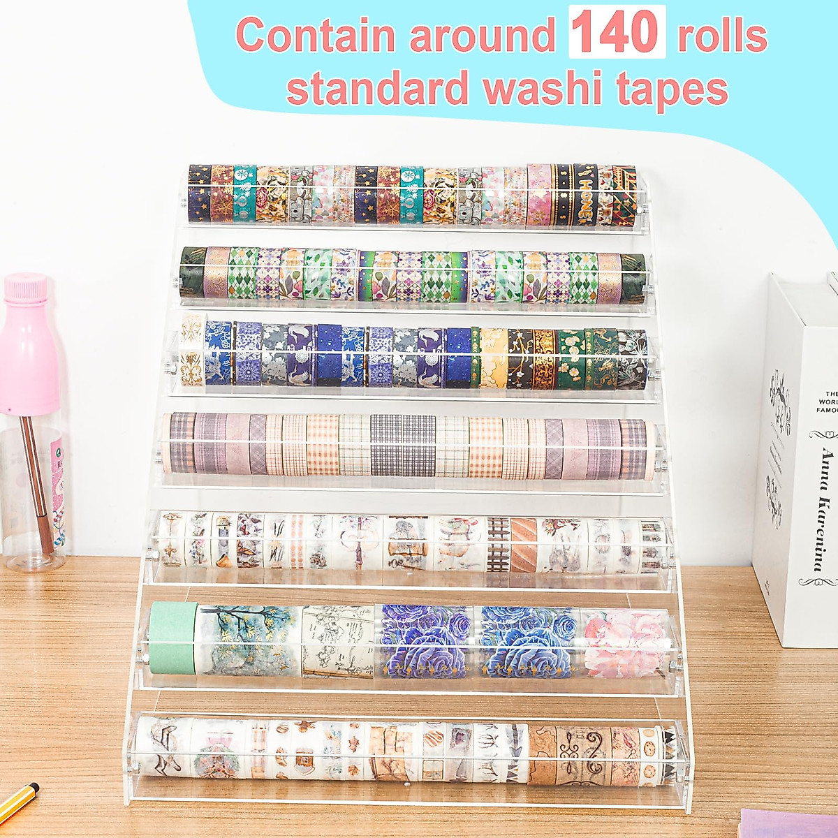 Vowcarol 7 Layers Washi Tape Organizer, Washi Tape Storage Racks