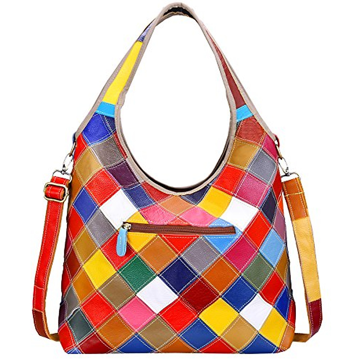 HESHE Women's Leather Shoulder Bags Cross Body Tote Handbags Purses with Flower Summer Style (Colorful-2B4021)