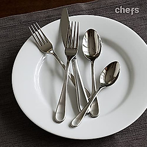 Chefs 18/10 Stainless Steel 44pc Flatware Set, Service for 8, Mesa Satin