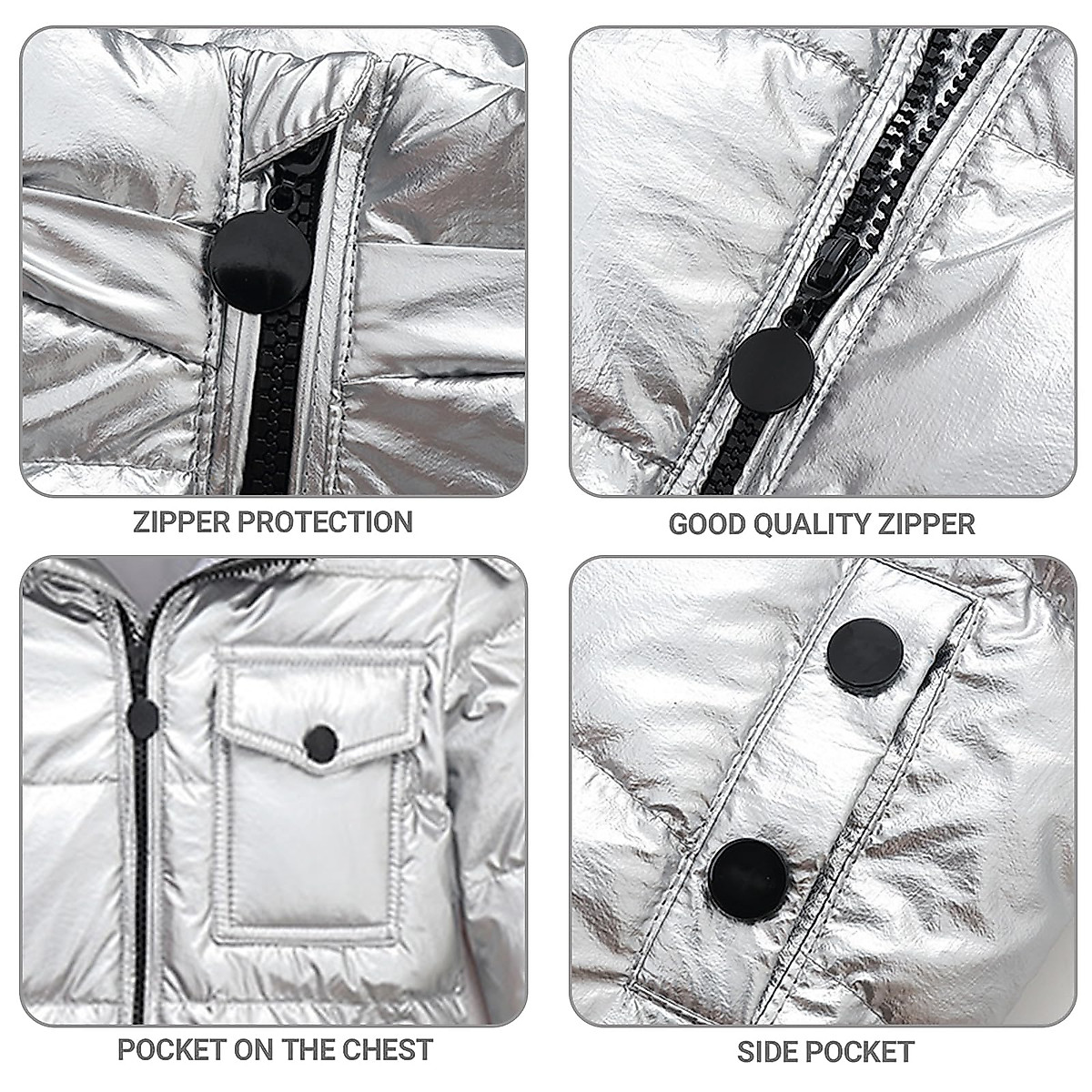 Kids 2-Piece Snowsuit Winter Puffer Jacket and Snow Pants Ultralight Skisuit Set Grey, 4-5 Years