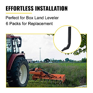 VEVOR Box Blade Shank, 18'' Scarifier Shank, 4 Holes Box Scraper Shank, Ripper Shank with Removable Tapered Teeth and Pins, Adjustable Shanks Assembly for Replacement, Digging, Plowing, 6PCS