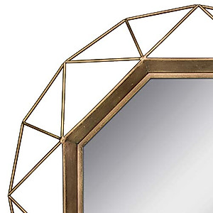Stonebriar SB-6137A Gold Geometric Wall Mirror, 30 x 30