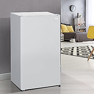 West Bend WBR33W Mini Fridge Compact Refrigerator for Home Office or Dorm, with Reversible Door, Energy Star Rated, 3.3 Cubic Feet, White