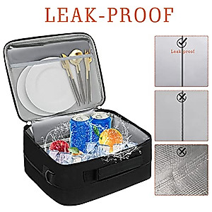 TORRYZA Kids Lunch Box,Expandable Lunch box for Men/Boys,Insulated Lunch Bag for Kids,Double Insulated with 2 Reusable Storage Bags & 2 Ice Packs,Lunch Tote Bag for Office/Picnic-Grey&Black