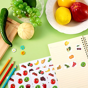 600 Pcs Fruits Vegetable Stickers for Kids Fruits Vegetable Photos Stickers Garden Stickers Realistic Food Fruit Stickers Teachers Student Stickers for Classroom Theme Party Favor (Fruits Vegetable)