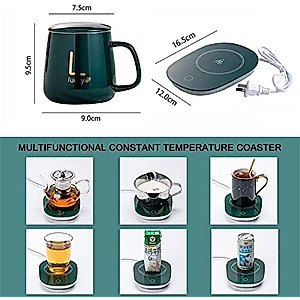 MWNAGO Coffee Mug Warmer Set with Cup, Electric Coffee Warmer for Desk with Auto Shut Off, Smart Cup Warmer Set with Cup for Heating Coffee, Beverage, Milk, Tea and Hot Chocolate