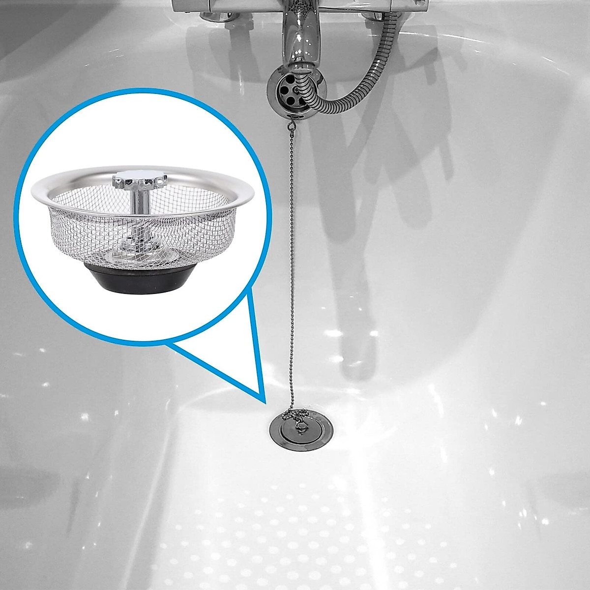 Veemoon 2pcs Filter Sink Drain Strainer Bathtub Drain Strainer Metal Strainer Tub Drain Stopper Tub Drain Plug Sink Strainer Stopper Food Stainless Steel Anti-Clogging Floor Drain