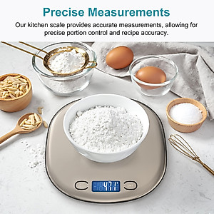 Ultrean Food Scale 33lb/15Kg Digital Kitchen Scale for Food Ounces and Grams Cooking Baking, 1g/0.1oz Precise Graduation, USB Rechargeable, 6 Weight Units, Tare Function