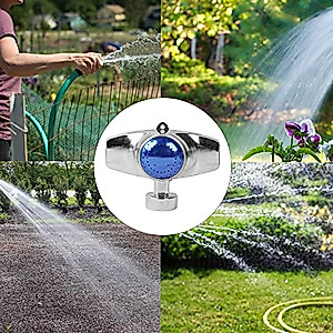 Hourleey 360 Degree Metal Spot Sprinkler, 2 Pack Circle Pattern Sprinkler with Gentle Water Flow for Small Area Yard Lawn Garden Watering, Coverage Up to 30FT (Blue)