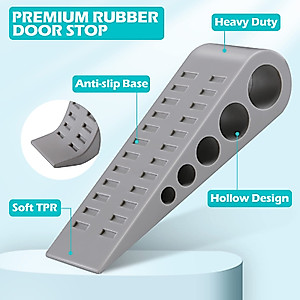 12 Pack Rubber Door Stop with Holder Door Stoppers for Bottom of Door Anti Slip Door Wedge Doorstop for All Floor Types