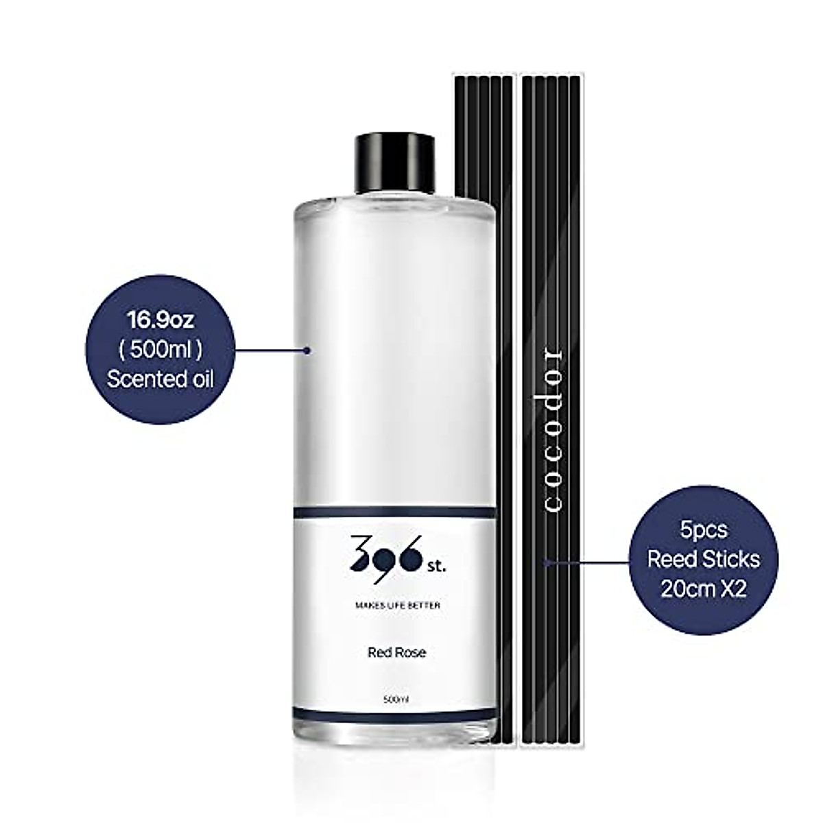 396 st. Reed Diffuser Oil Refill, Vanilla Lavender(Also Known as Garden Lavender), 16.9oz(500ml), 10 Fiber Reed Sticks/Home Fragrance, Scented Oil Refills, Oils for Reed Diffuser, Home Décor