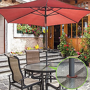 Outus 2 Pieces Patio Table Umbrella Hole Ring Umbrella Cone Wedge Plug Umbrella Stabilizer Sleeve for 2 to 2.5 Inch Patio Table Hole and 1.5 Inch Pool Umbrella Adapter(Brown)