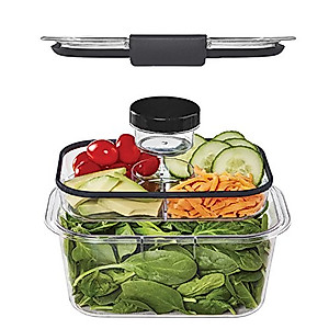 Rubbermaid Brilliance Food Storage Container, Salad and Snack Lunch Combo Kit, Clear, 9 Piece Set 1997843