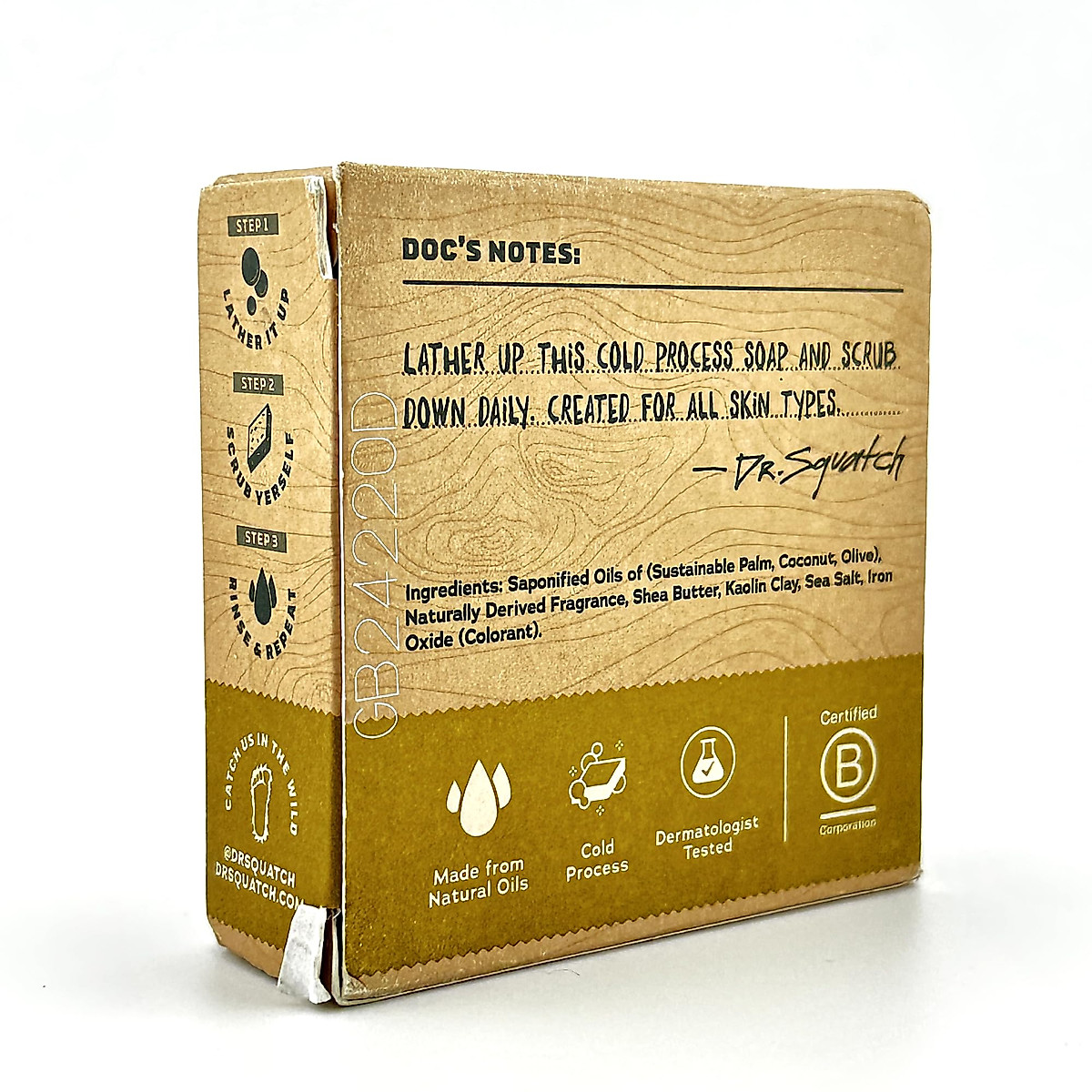 Dr. Squatch All Natural Bar Soap for Men with Zero Grit, Gold Moss