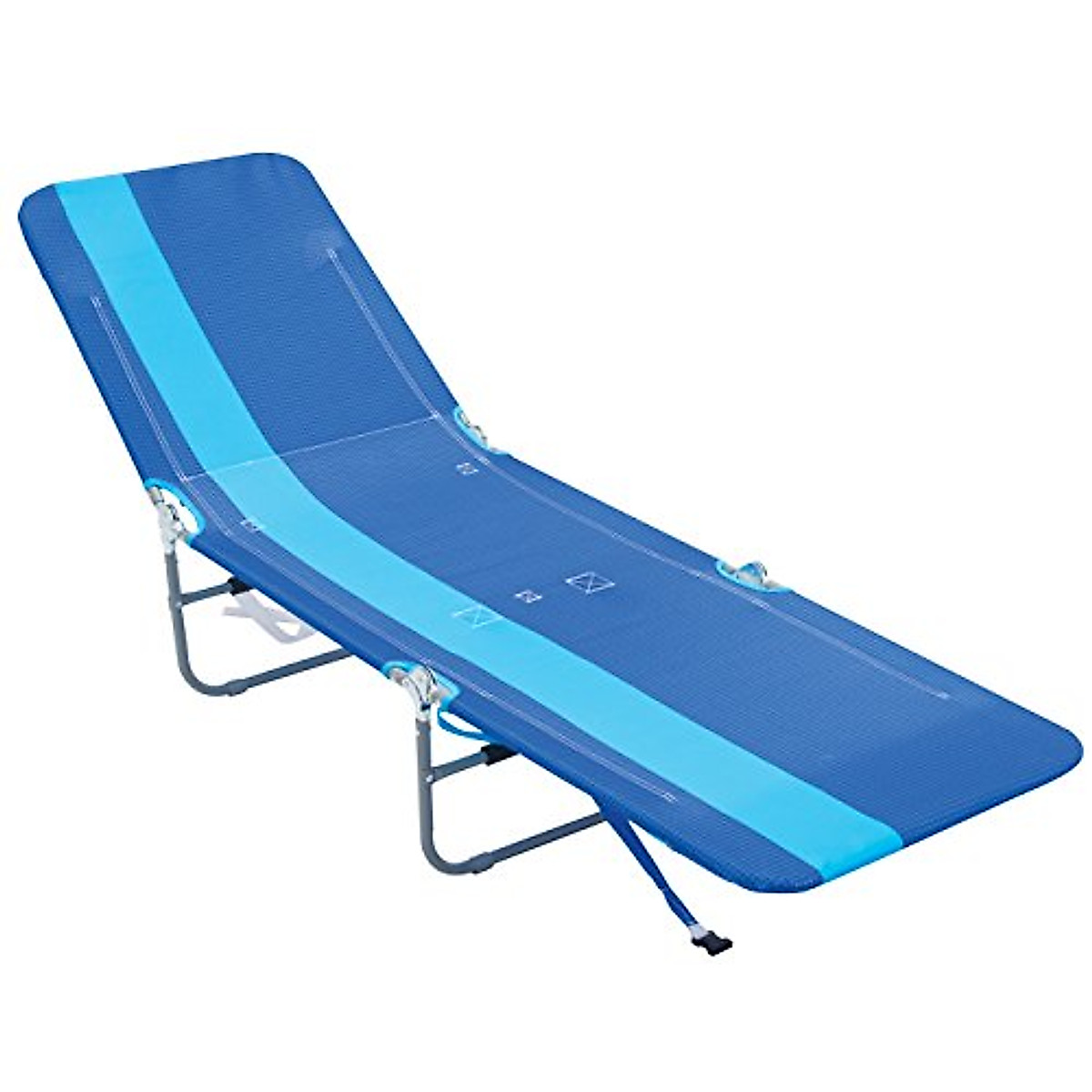 RIO beach Portable Folding Backpack Beach Lounge Chair with Backpack Straps and Storage Pouch, Blue Stripe, ·72“ x 22“ x 10"