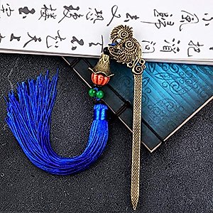 YJMZ Metal Bookmark, Unique Bookmark.with Phoenix Totem and Tassel Pendant, Symbolizing Auspiciousness, Suitable As a Creative Gift for Family and Book Friends