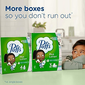 Puffs Plus Lotion Facial Tissues, 10 Cubes, 56 Tissues Per Box