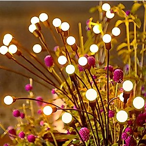 Elitecran Solar Garden Lights, 1 Pack 8 LED Solar Firefly Lights, IP65 Solar Landscape Light, Swaying Decorative Lights for Garden Yard Patio Path for Halloween Christmas (Warm Light, 1 Pack)