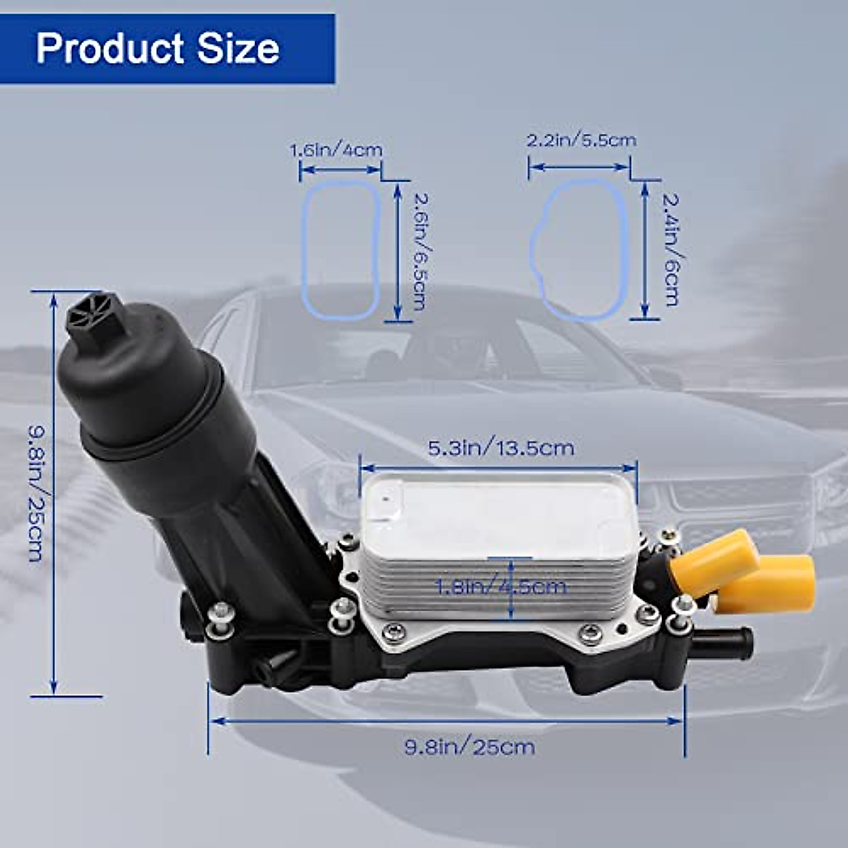 B.ZSSY Oil Filter Housing Adapter Engine Oil Cooler Assembly for 2014-2017 Jeep Wrangler Grand Cherokee Dodge Charger Journey Challenger Ram Chrysler 200 300 3.6L V6 for 68105583AF 68105583AE