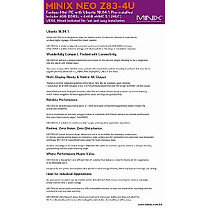 MINIX NEO Z83-4U, Fanless Mini PC Ubuntu 18.04.1 Pre-Installed [4GB/64GB eMMC 5.1/ VESA Mount/Dual-Band Wi-Fi/Gigabit Ethernet/4K/Mini DP/Auto Power On]. Sold Directly Technology Limited.