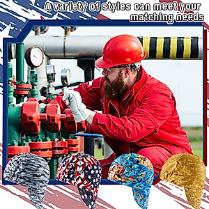 4 Pcs Welding Cap Flame Resistant Cotton Welding Hat for Men Women's Welders Caps Sweat Absorption Mesh Hat Liner for Welder Electrician Gas Station, Matched with Most Welding Helmet