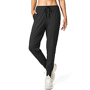 SANTINY Women's Joggers Pants Pockets Drawstring Running Sweatpants for Women Lounge Workout Jogging(Black_M)