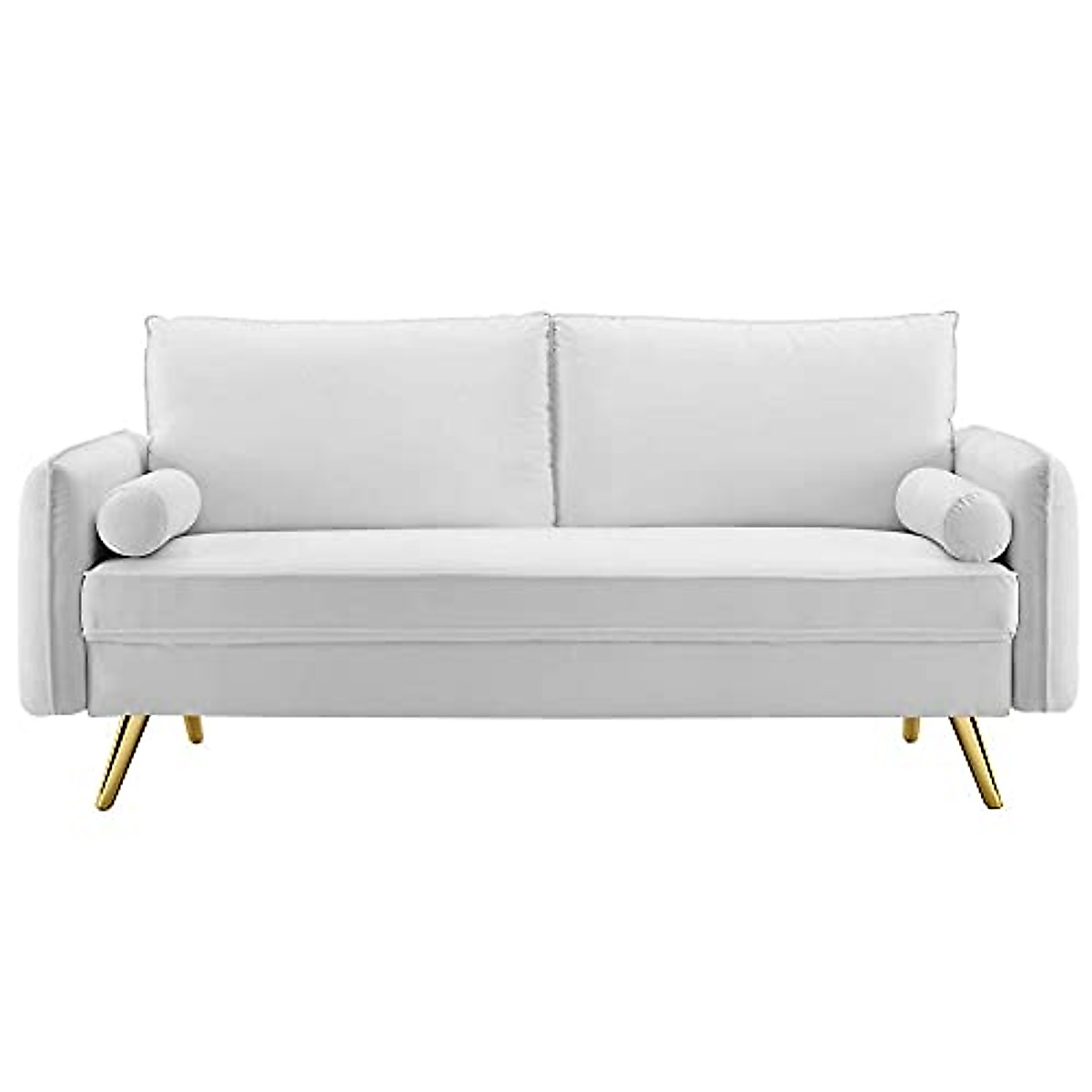 Modway Revive Performance Velvet Sofa, White , 32.5 x 72 x 33.5