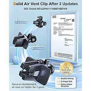 Humixx Phone Mount for Car [Military-Grade Super Suction] Universal Hands-Free Car Phone Holder Mount for Dashboard Windshield Air Vent Car Mount for iPhone 14 Pro Max Plus Samsung All Phones & Cars