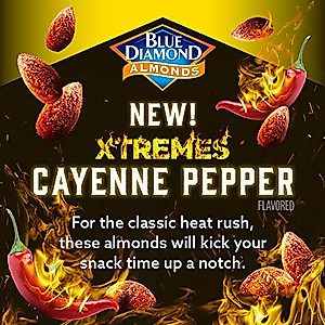 Blue Diamond Almonds XTREMES Cayenne Pepper Flavored Snack Nuts, 6 Oz Resealable Cans (Pack of 1)