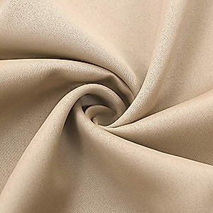 DWCN Beige Blackout Curtains for Bedroom, Room Darkening Thermal Insulated Light Blocking Curtains 45 Inch Length, Set of 2, W42 x L45