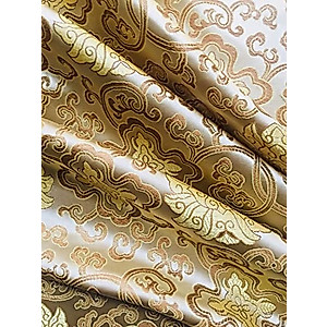 Adelaide Gold Chinese Brocade Satin Fabric by The Yard - 10058