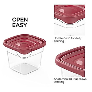 Plasvale Food Storage Containers with Lids, Freezer, Microwave and Dishwasher Safe - BPA Free - 17.92 oz (8-Pieces Set, White, Model 2)