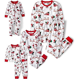 The Children's Place Group 1-Family Matching, Christmas Pajama Sets, Cotton, Santa Sleds