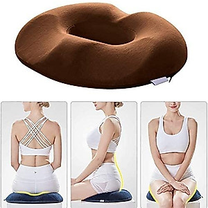 OJOINK Seat Cushion, Office Chair Memory Foam Car Seat Cushion, Ergonomic Desk Chair Cushion for Tailbone, Sciatica Relief (Color : Pink)