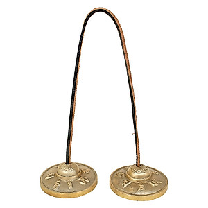 Ajuny Tibetan Tingsha Cymbals Meditation Handcrafted Buddhist Meditation Yoga Chime Bells Embossed With OM Mane Padme Hum Symbols Manjira Healing Instrument Spiritual Gifts