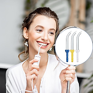Tondiamo 6 Pieces Replacement Periodontal Tips Compatible with Waterpik 3 Colors Periodontal Tips Dental Water Flosser Replacement Tips Flossing Tips for Water Flossers and Other Oral Irrigators