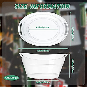 6 Pcs Oval Storage Tub, 4.5 Liter Plastic Clear Ice Bucket Beverage Tub Champagne Bucket with Handles for Wine Beer Beverage Parties, Holds 6 Beer Bottle or 3-4 Champagne, 12.25 x 9.5 x 6.75 Inch