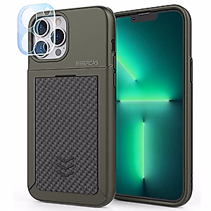 BIBERCAS for iPhone 13 Pro Max Wallet Case, with Card Holder & Camera Protector, [Anti-Scratch Lining][8 FT Anti-Drop], Sliding Card Holder iPhone 13 Pro Max Case 6.7" (Green)